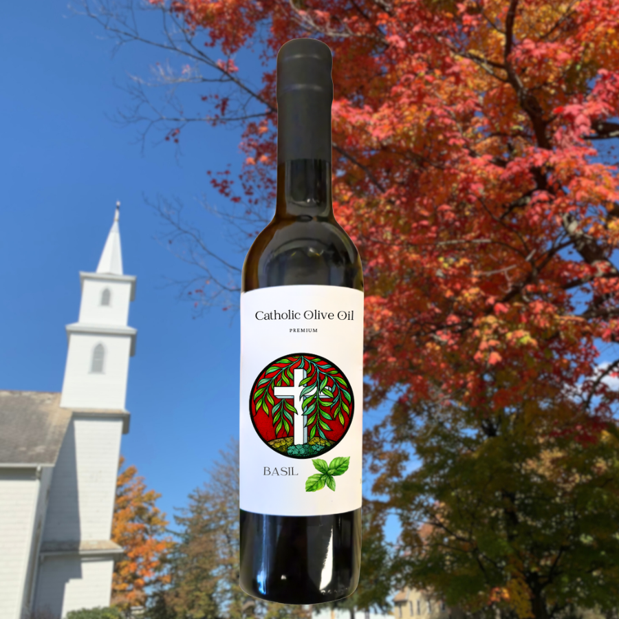 The Holy Cross Basil Olive Oil – Catholic Olive Oil
